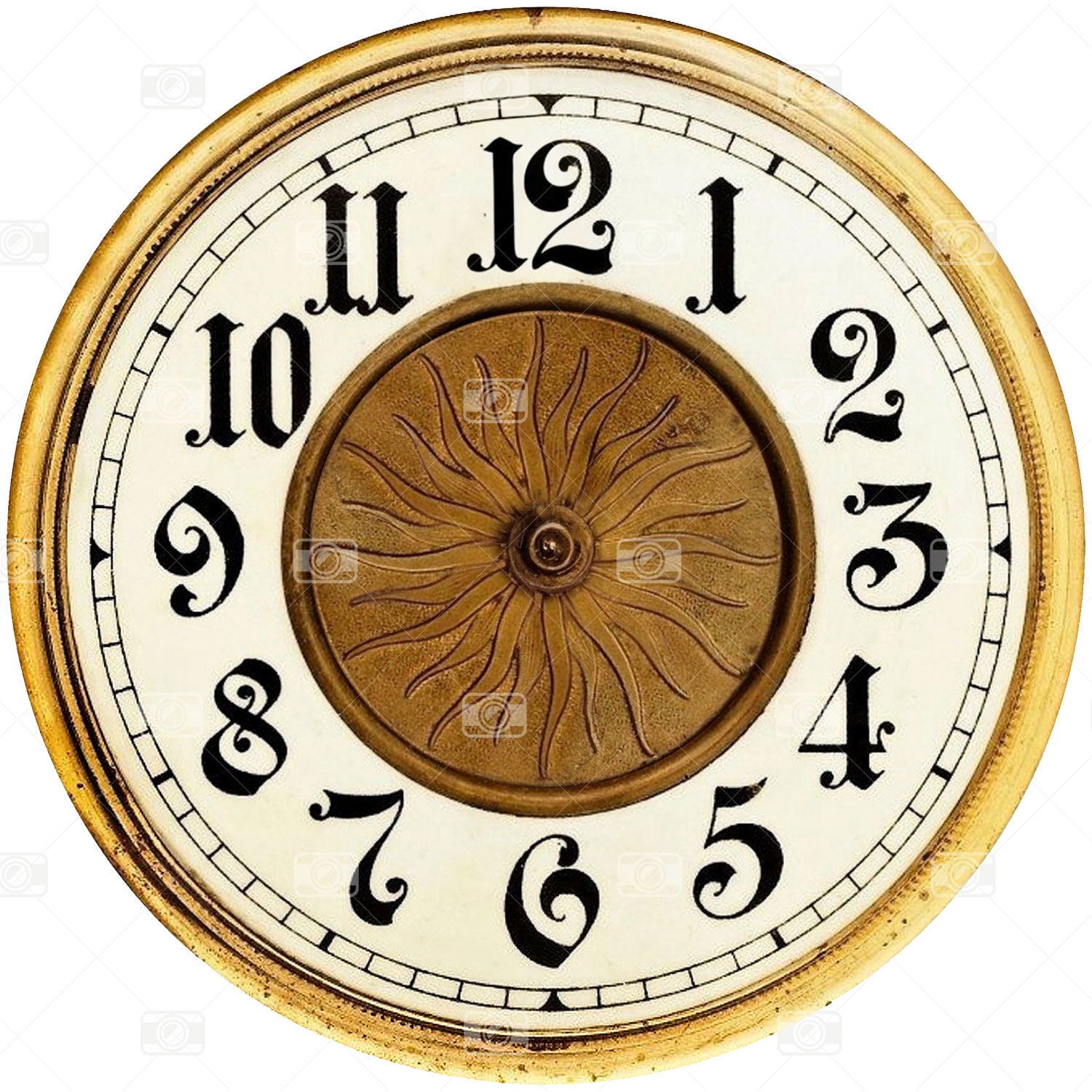 5 Retro Clock Faces 8", 6", 4" Antique Watch Template Images for ...