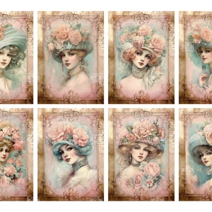40 Victorian Ladies Mega Bundle Digital ATC Cards, Old Fashioned Woman ...