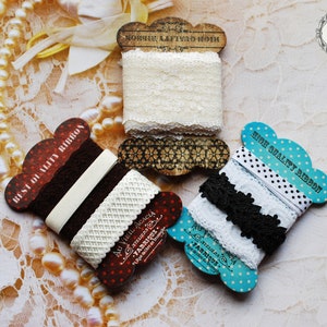 12 Digital Spool Cards, Printable Vintage Template of Ribbon Storage ...