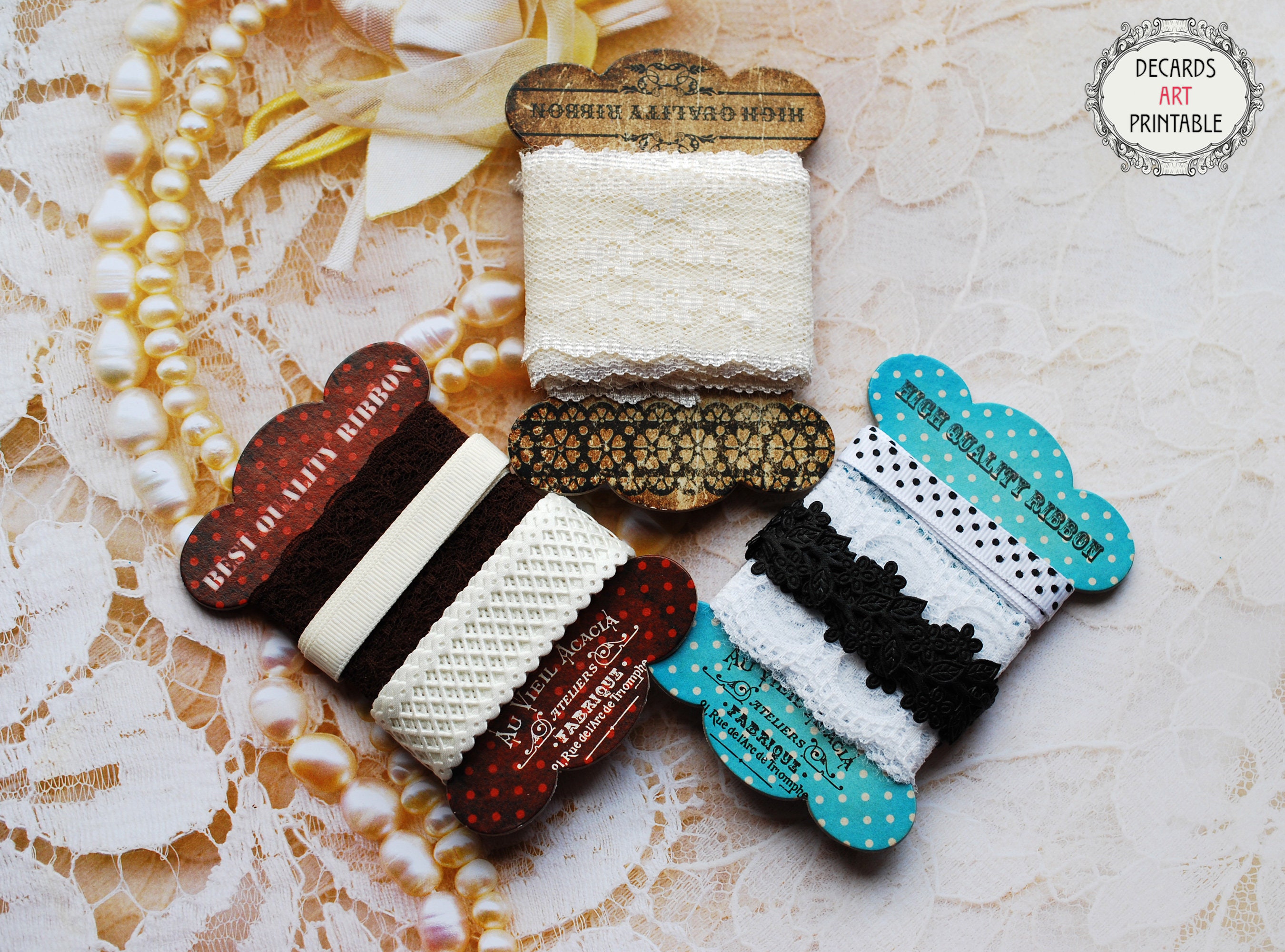 14 Digital Printable Card Ribbon Holder for Sewing Storage - Etsy