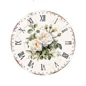 12 Printable Clock Faces - 8", 6", 4" Floral Watercolor Garden Art ...