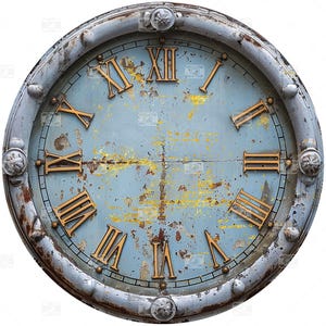 5 Vintage Clock Faces 8" Without Clock Hands, Roman Numerals Antique ...