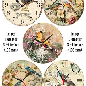 18 Vintage Bird Clock Face - Digital Printable Shabby Chic Victorian ...