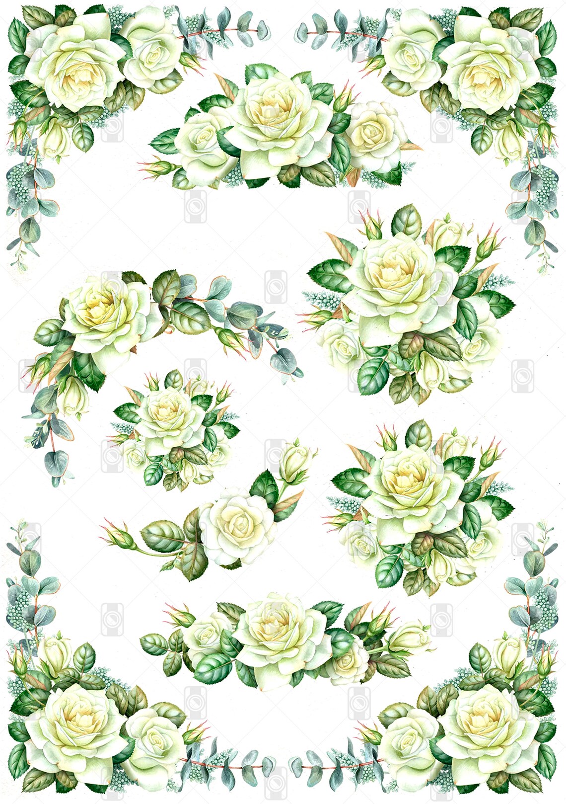 2 Digital Printable Paper "garden Flowers" A4 Sheet - Set of 23 Floral ...