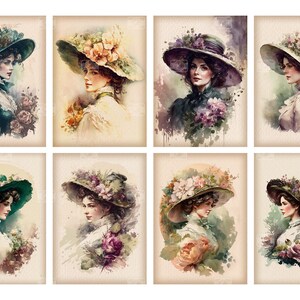 40 Victorian Ladies Mega Bundle Digital ATC Cards, Old Fashioned Woman ...