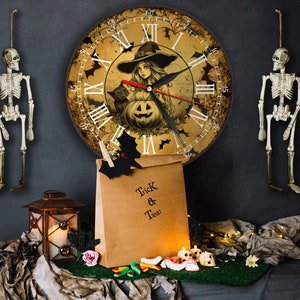 5 Halloween Clock Faces PNG - 15", 12", 10", 8", 4" Digital Printable ...