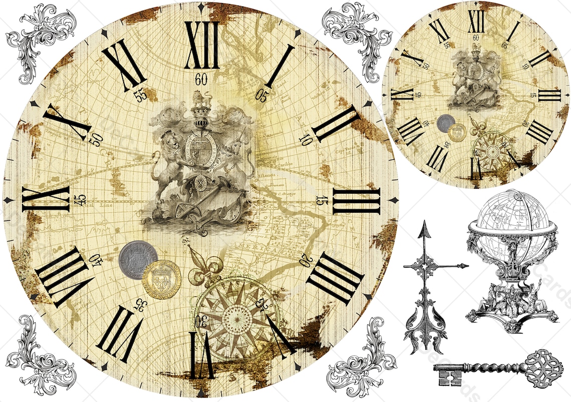 Printable Clock Face Template Large ø7.87 200mm - Etsy