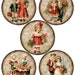10 Retro Christmas Kids Vintage Victorian Art Round Images PNG and 3 ...