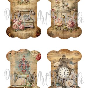 12 Digital Spool Cards, Printable Vintage Template of Ribbon Storage ...
