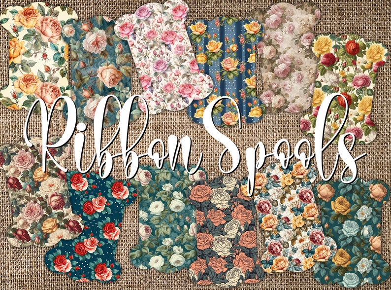 12 Thread Holder Digital Cards, Printable Sewing Journal Floral ...