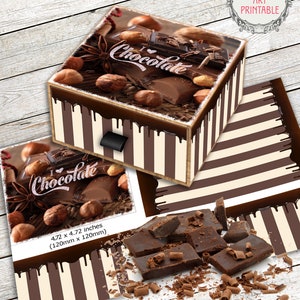Digital Printable Box Template "chocolate Box" - Downloadable A4 Sheet ...