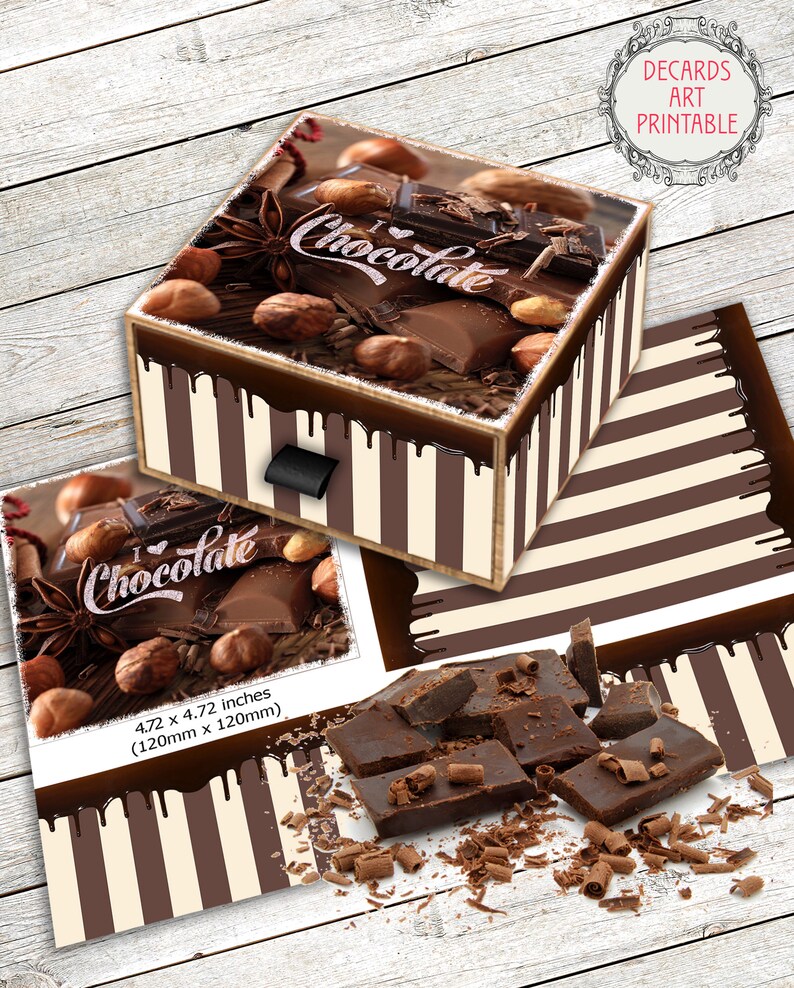 Digital Printable Box Template chocolate Box Downloadable A4 Sheet for ...