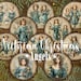 10 Victorian Christmas Angels Vintage Art Round Images PNG and 2 ...