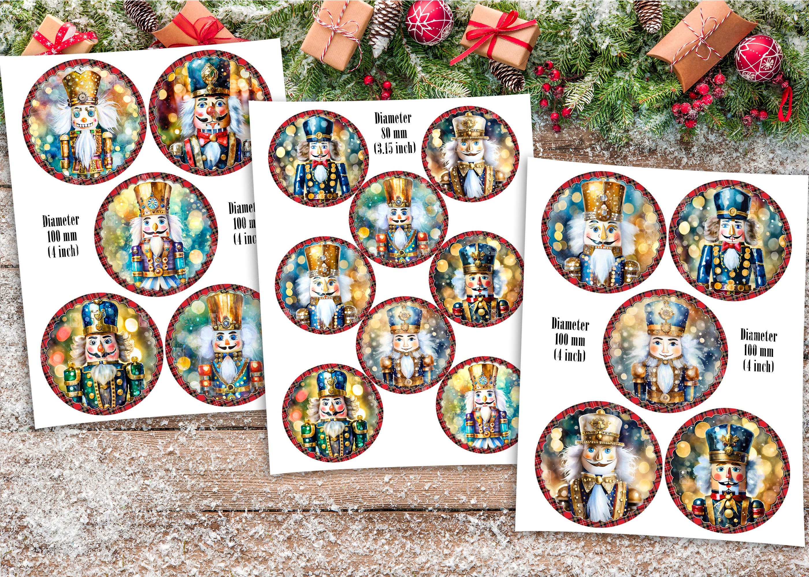 10 Nutcracker Christmas Fairy Art Round Images PNG and 3 Digital ...