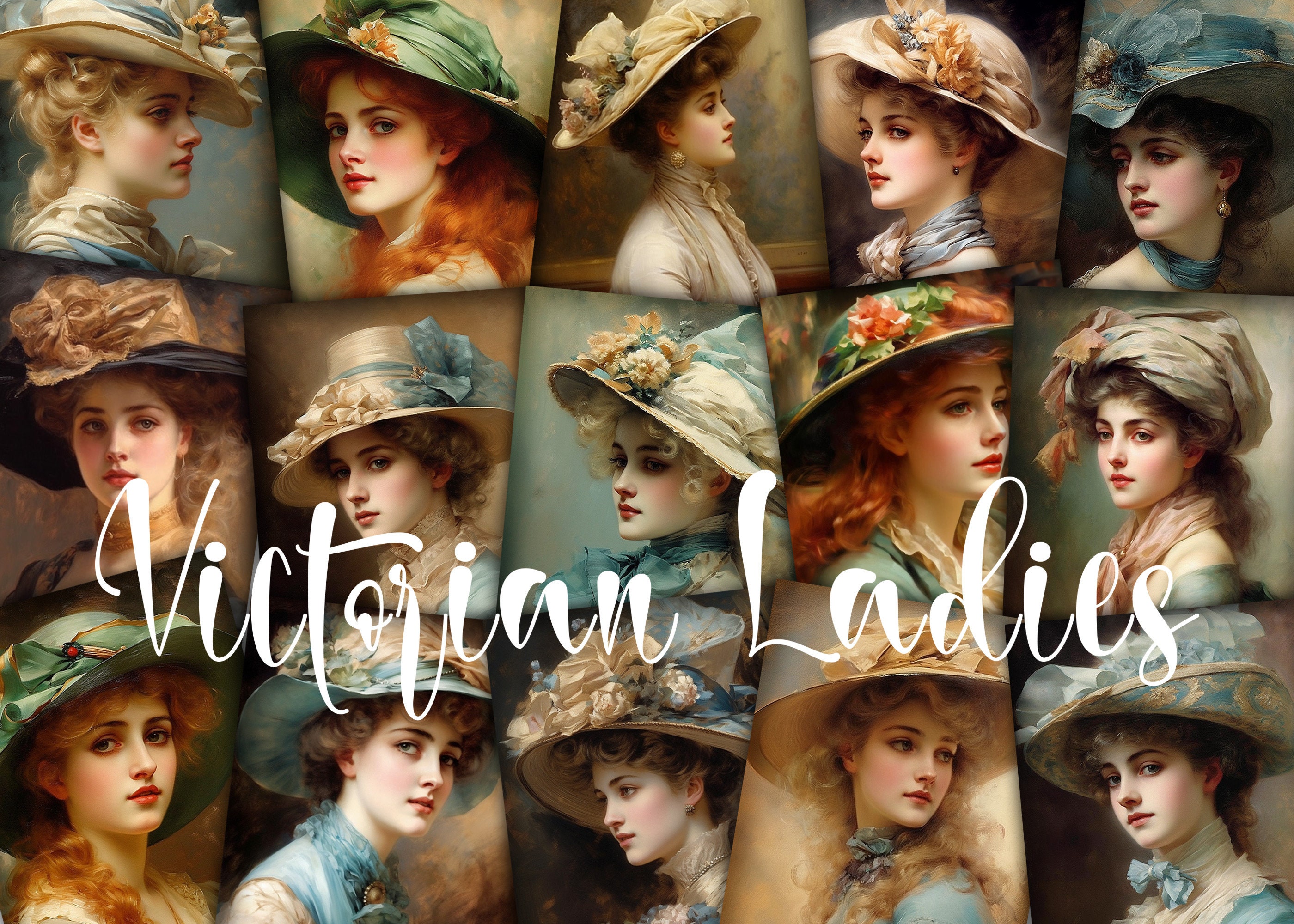 16 Victorian Ladies ATC Digital Cards Old Fashioned Woman - Etsy