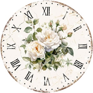12 Printable Clock Faces - 8", 6", 4" Floral Watercolor Garden Art ...