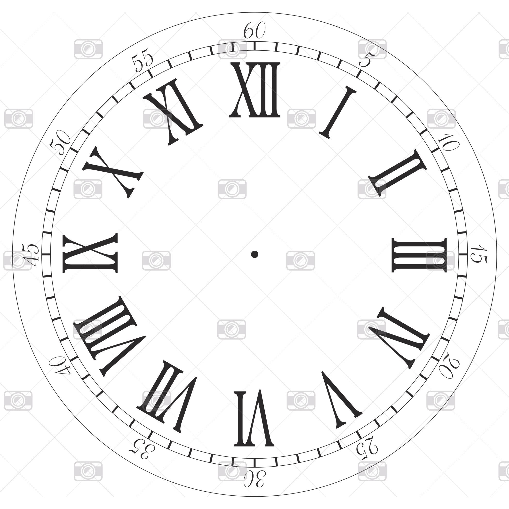 5 Clock Face Svg, Eps, Png, AI Files, Printable Resizable Digital ...