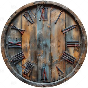 5 Vintage Clock Faces 8" Without Clock Hands, Roman Numerals Antique ...