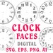 5 Clock Face Svg, Eps, Png, AI Files, Printable Resizable Digital ...