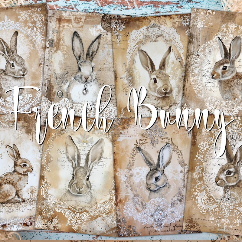 Vintage Bunny Print - Etsy