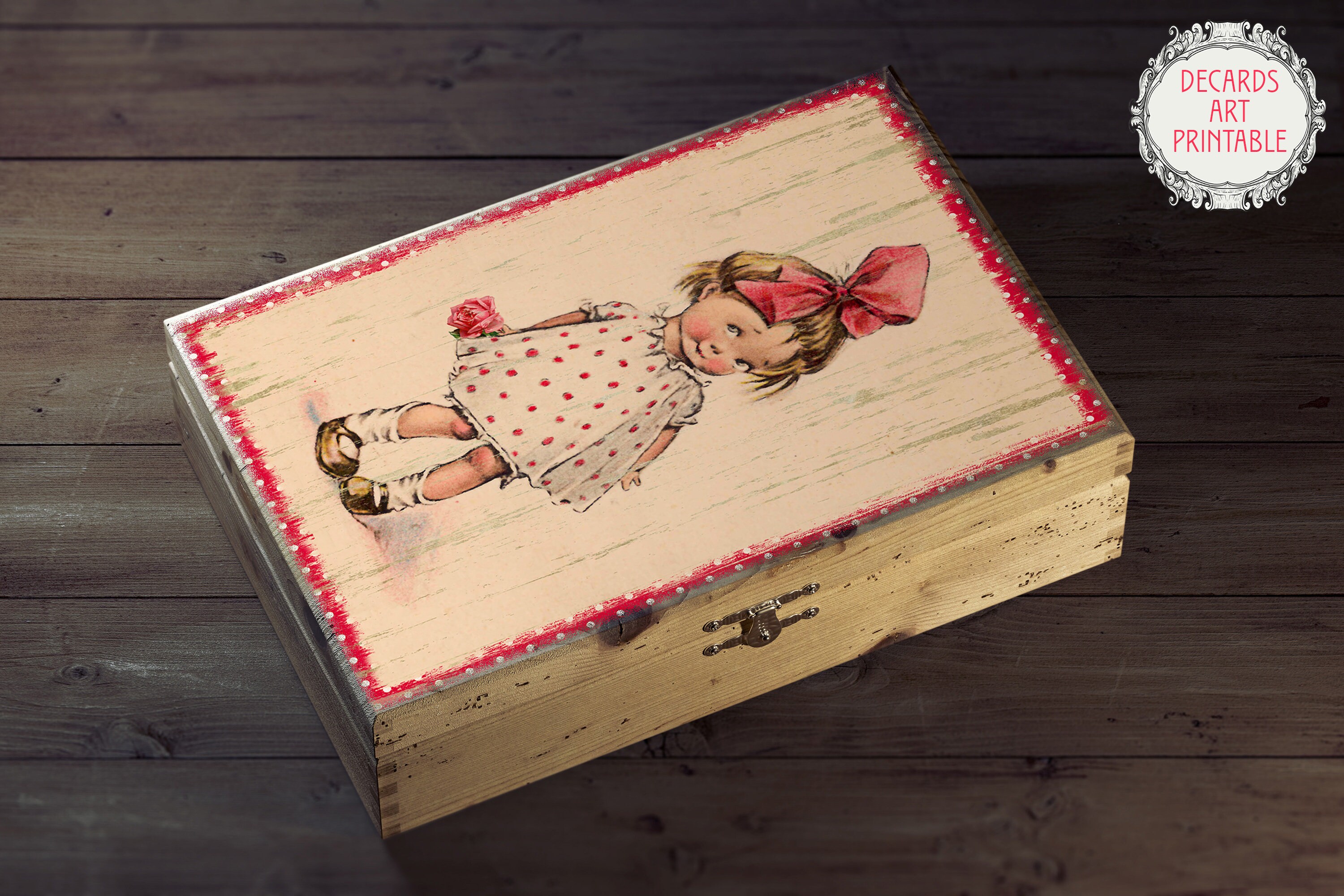 2 Digital Paper Printable "shabby Girl" A4 Sheet Set - 7 Various Sizes ...