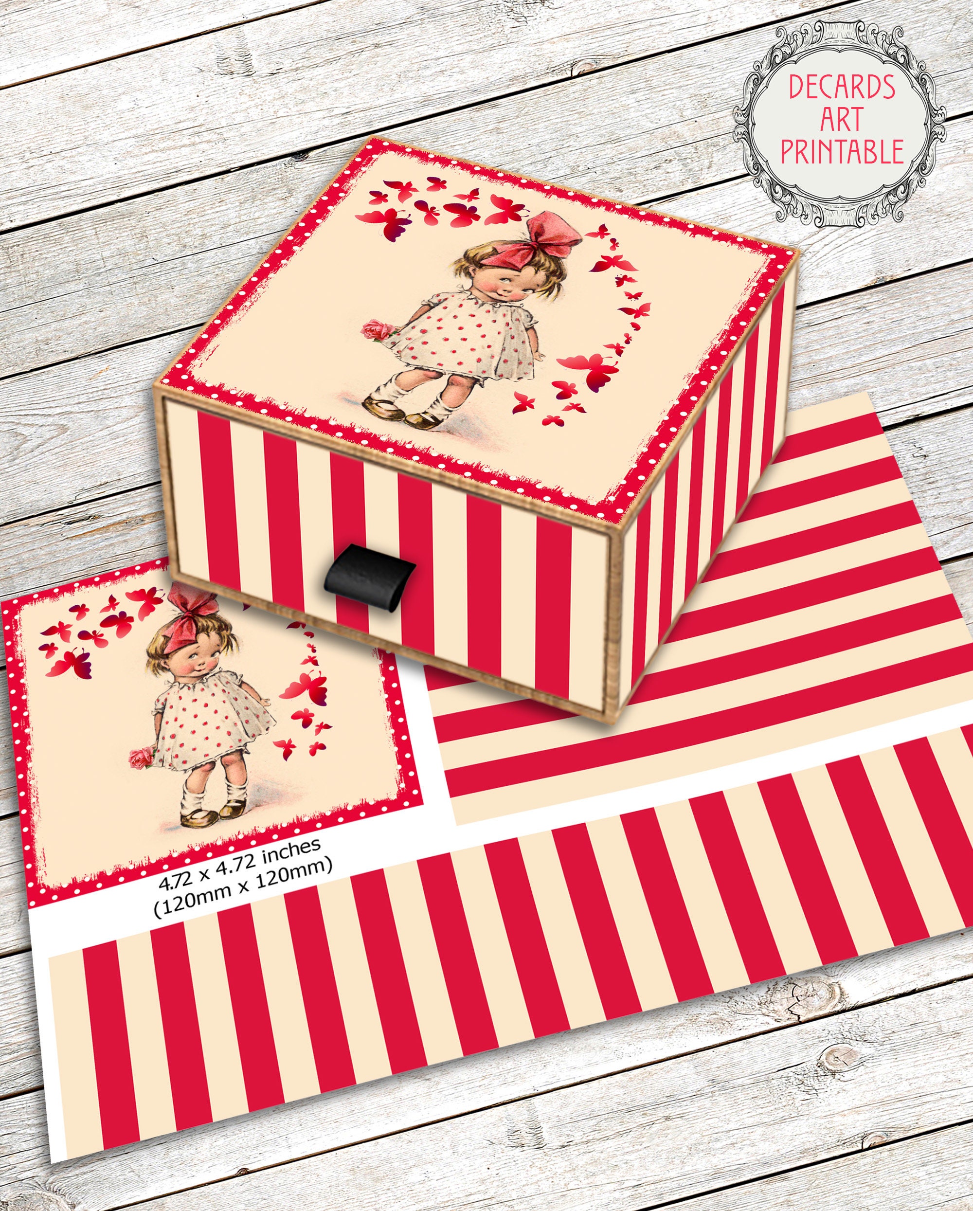 2 Digital Paper Printable shabby Girl A4 Sheet Set 7 Various Sizes High ...