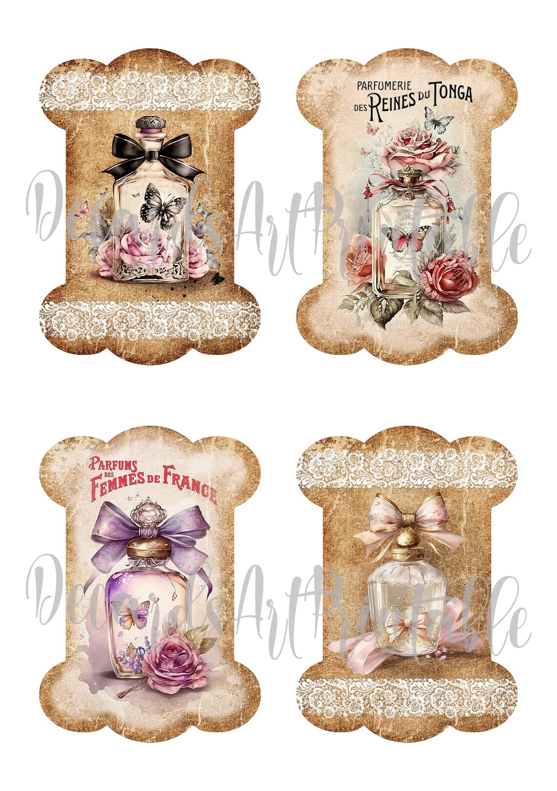 12 Digital Spool Cards, Printable Vintage Template of Ribbon Storage ...