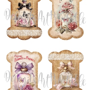 12 Digital Spool Cards, Printable Vintage Template of Ribbon Storage ...