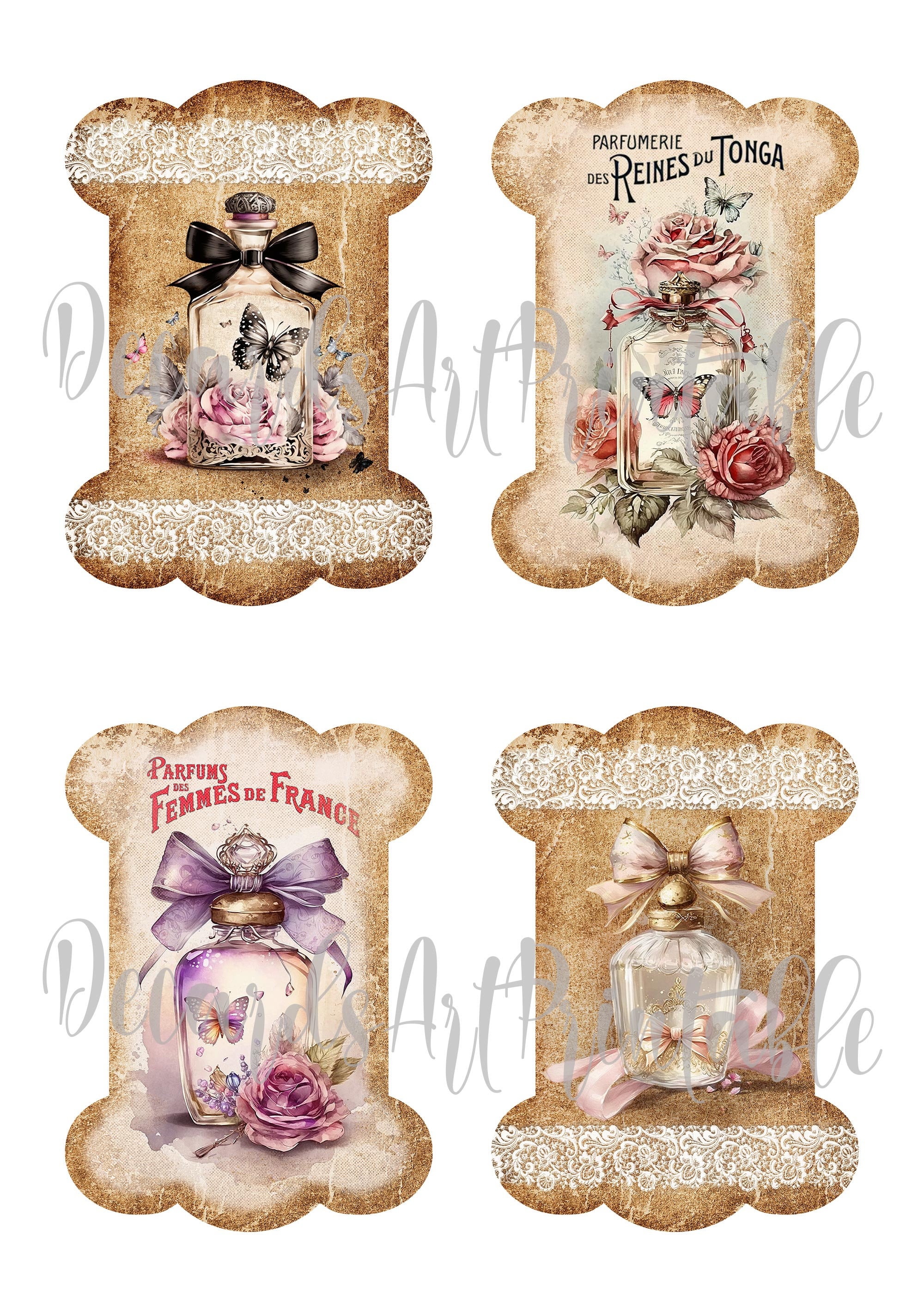 12 Digital Spool Cards, Printable Vintage Template of Ribbon Storage ...