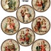 10 Retro Christmas Kids Vintage Victorian Art Round Images PNG and 3 ...