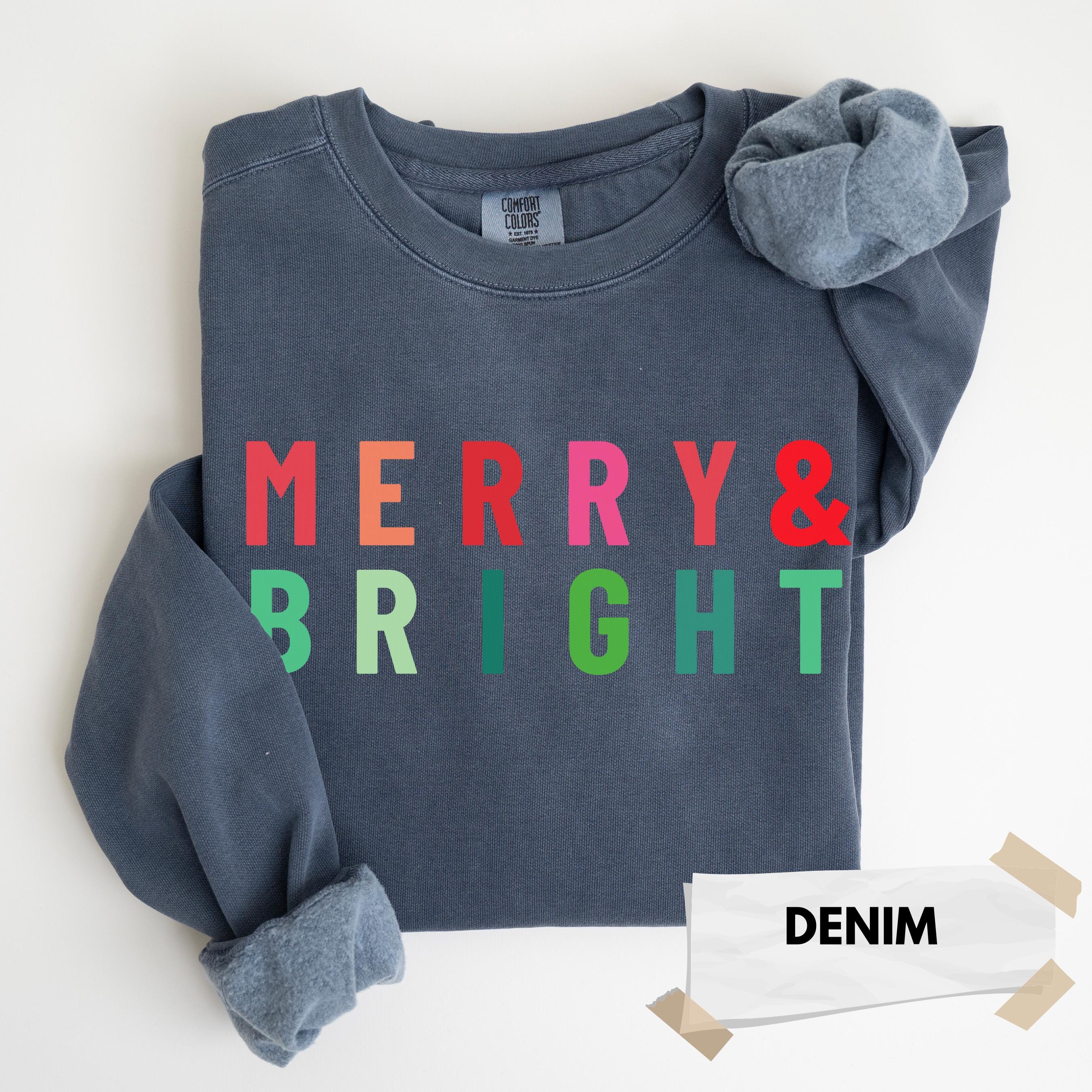 Merry and Bright Comfort Colors Sweatshirt Unisex Christmas Color ...