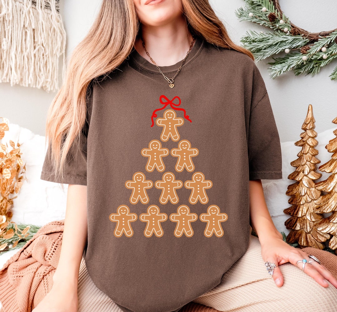 Comfort Colors Gingerbread Man Tree Shirt Cute Christmas Shirt ...