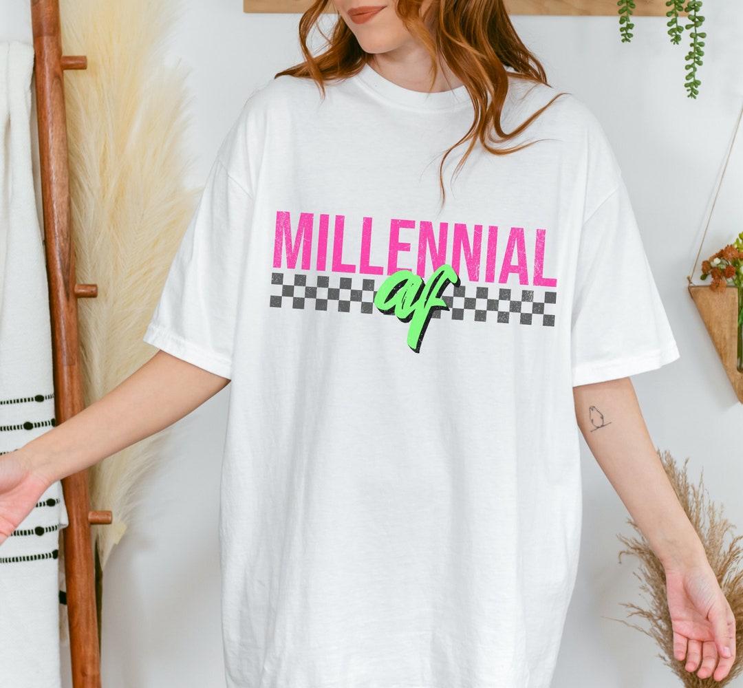 Millennial AF Tee 80s 90s Kids Shirt Funny Y2K Shirt Born in 1900s ...