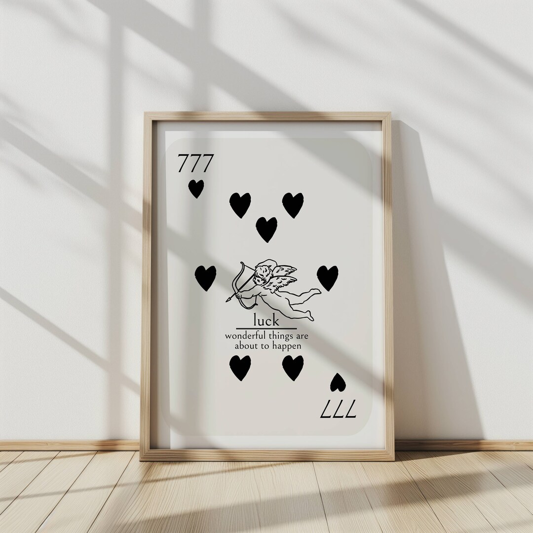 Playing Card Angel Number 777 Print Instant Digital Download Print ...