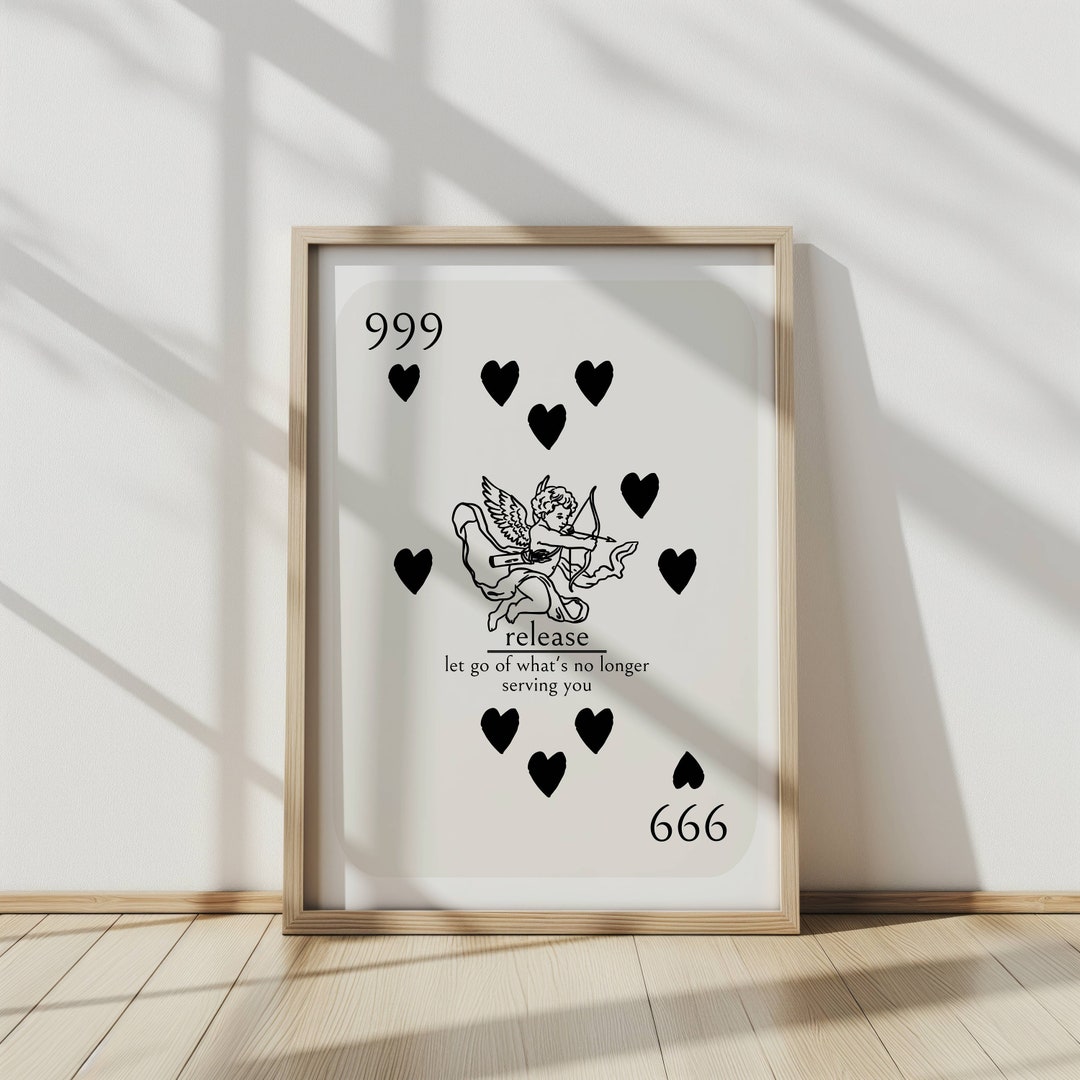 Playing Card Angel Number 999 Print Instant Digital Download Print ...