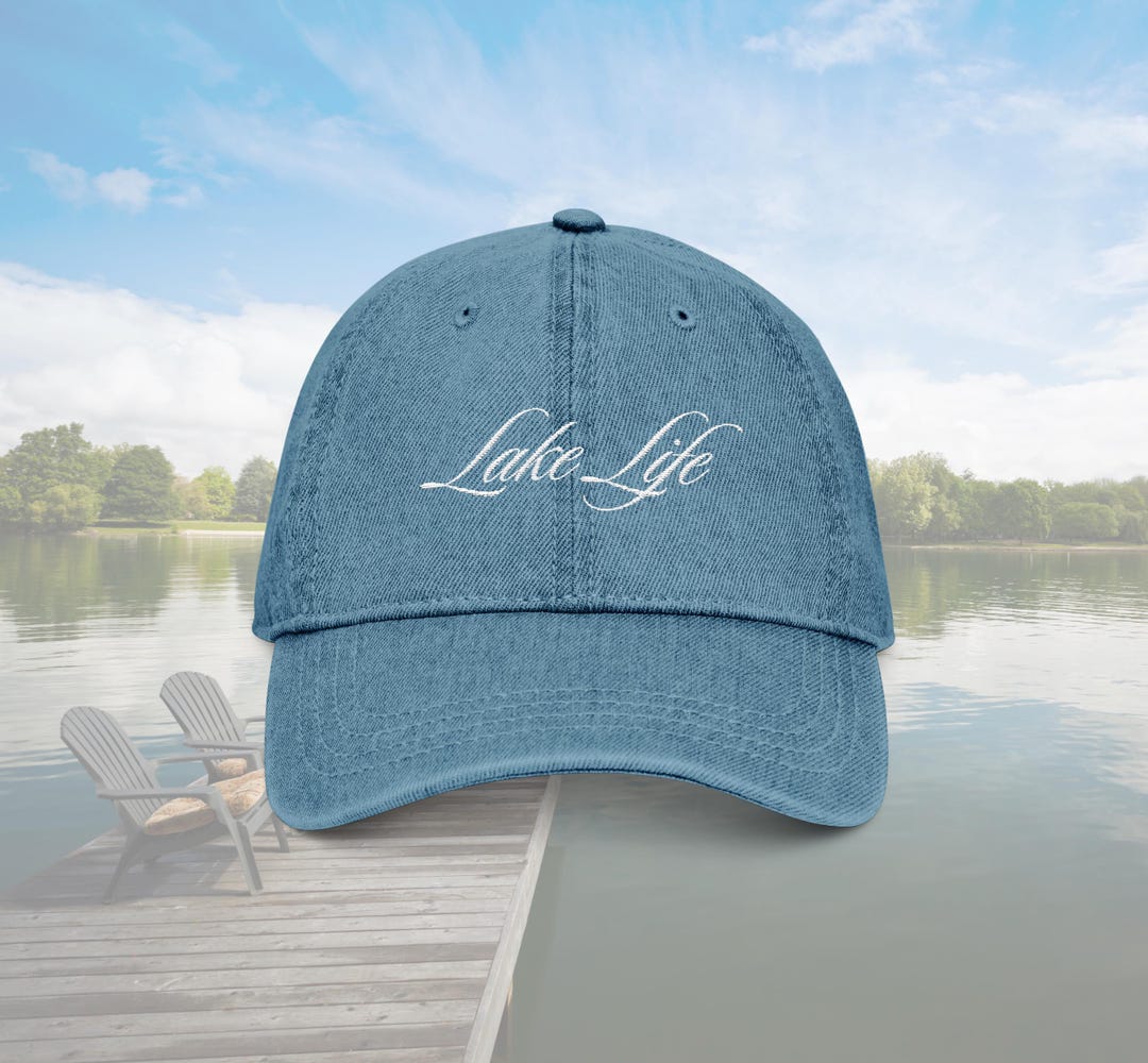 Lake Life Embroidered Denim Hat Lake Bachelorette Hat Lake Wife Hat ...