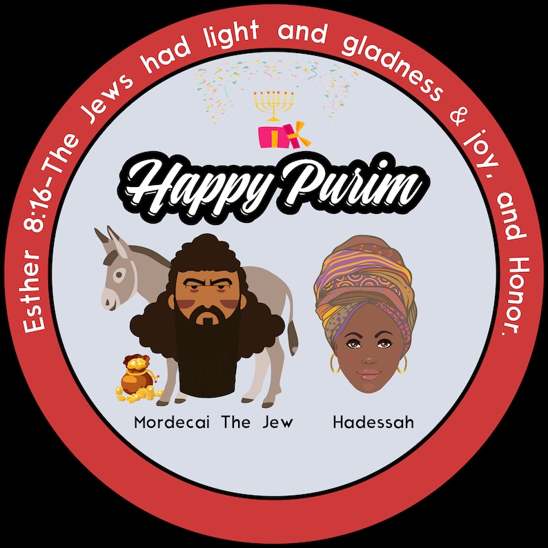 Happy Purim Sticker for Jewish Holy-days - Etsy