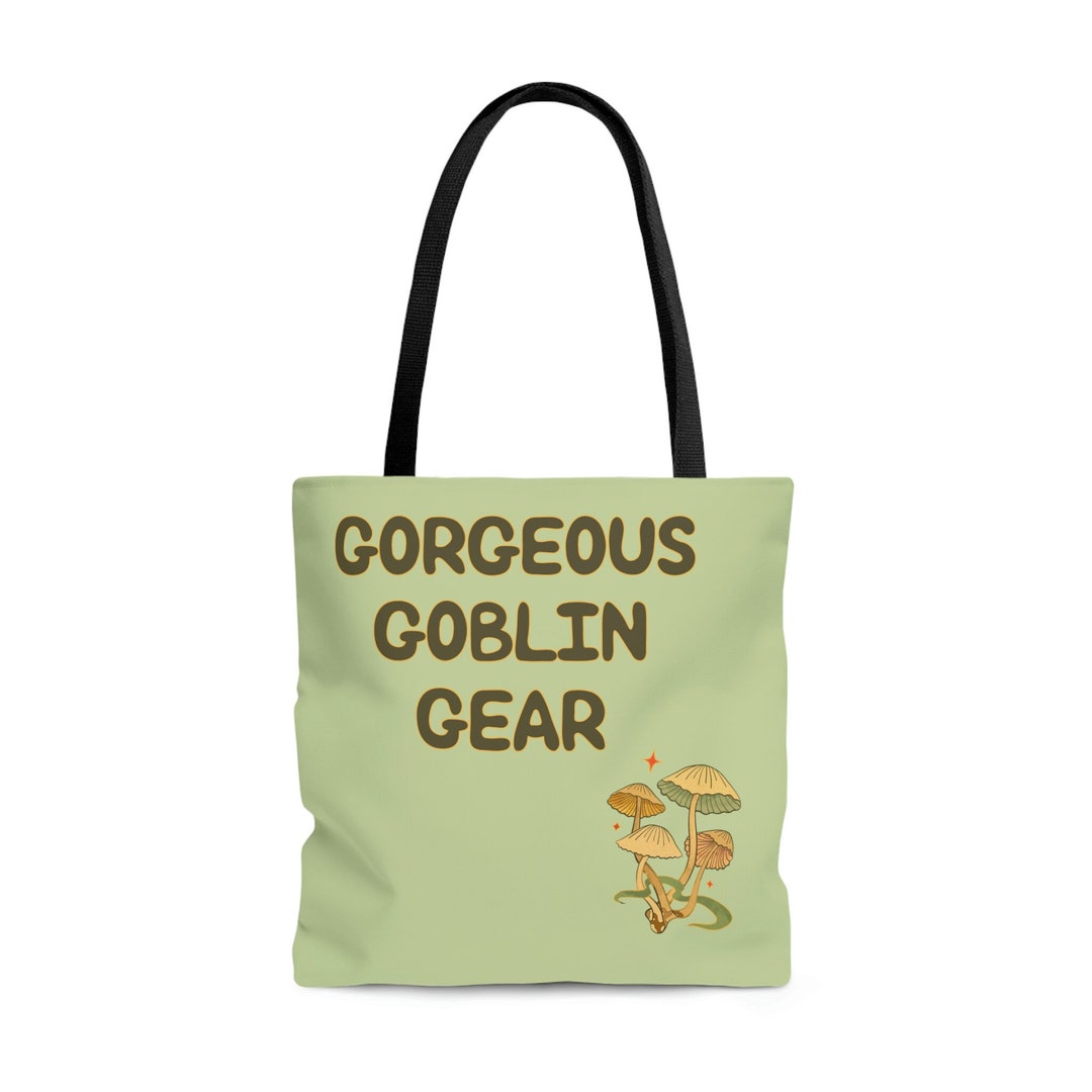 Goblincore Mushroom Tote Bag: Moss Green Goblin Gear - Etsy