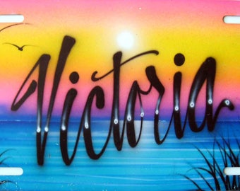 Beach Front License Plate - Etsy