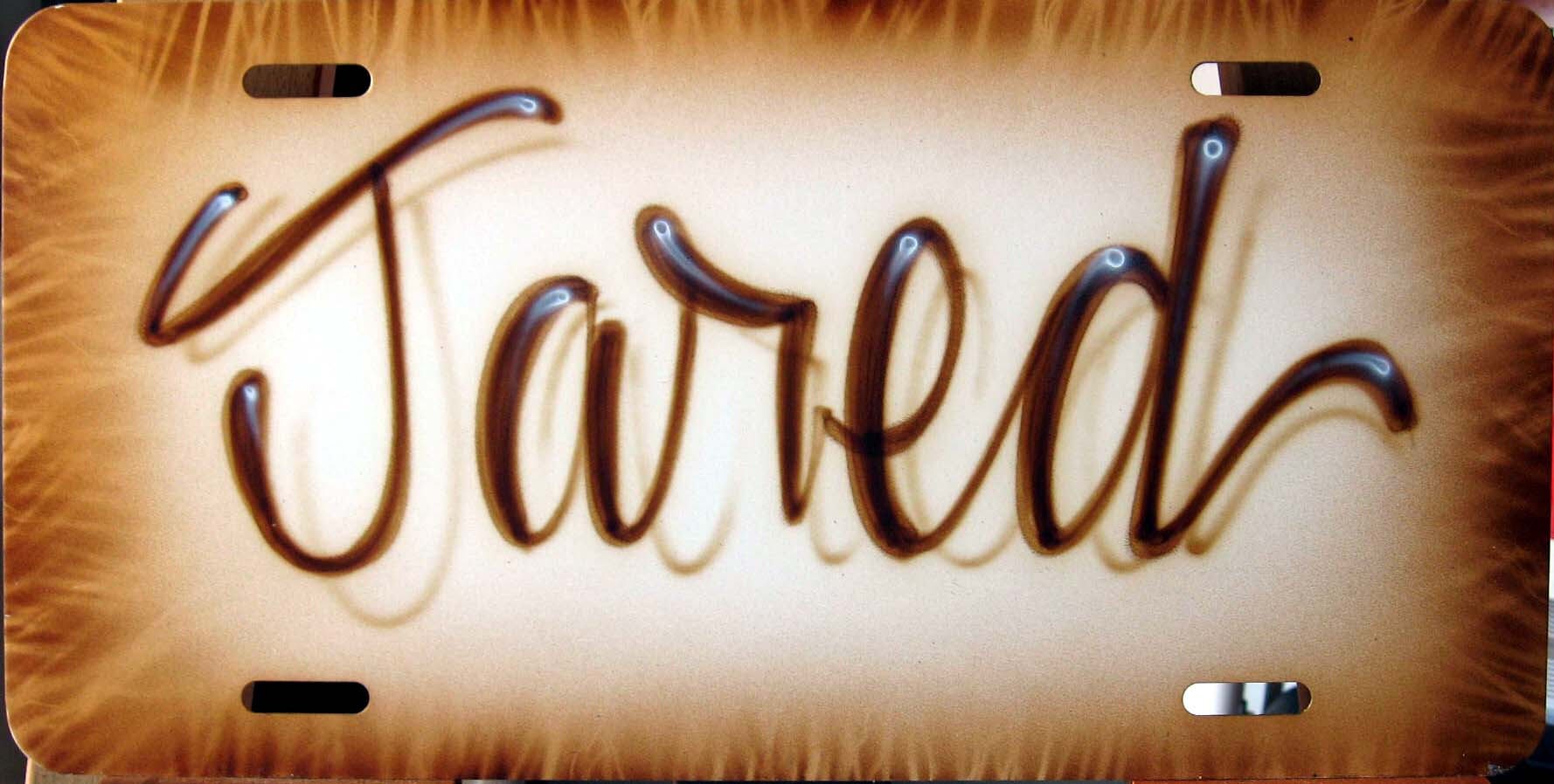 Custom Airbrushed License Plate Name Monogram Car Accessory Gift Family ...