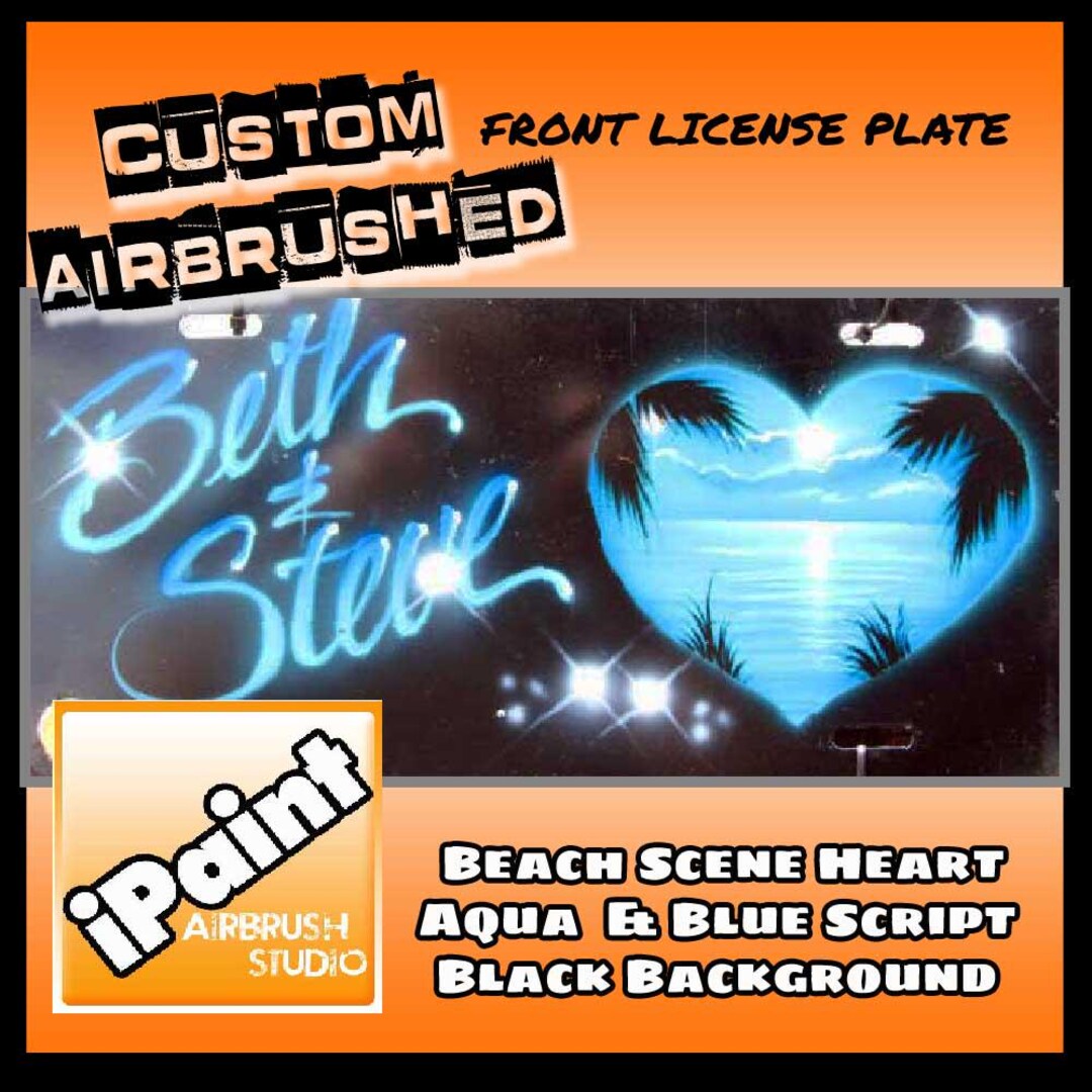 Airbrushed License Plate | Custom Car Accessory | Personalized Beach ...