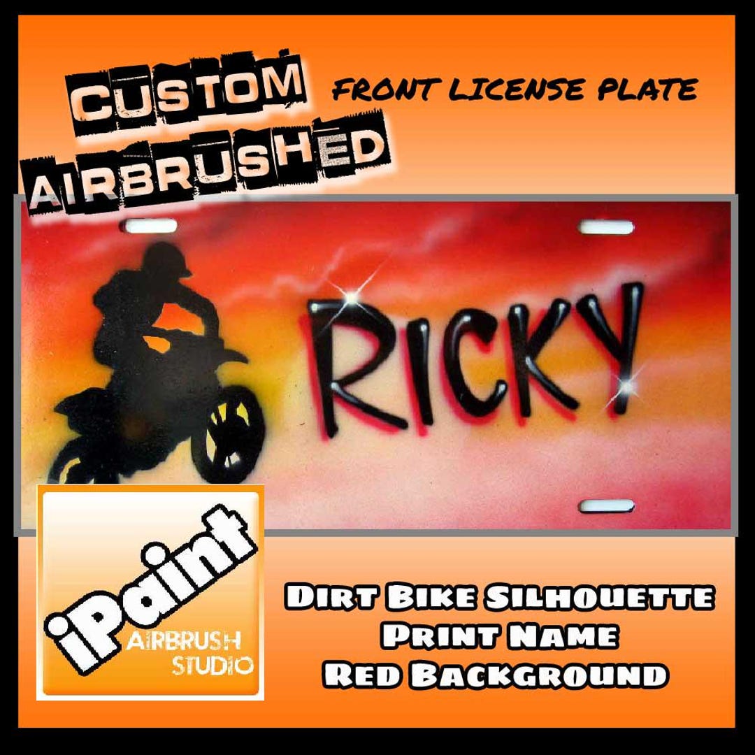 Airbrushed Motocross Car Tag: Custom Aluminum License Plate - Etsy