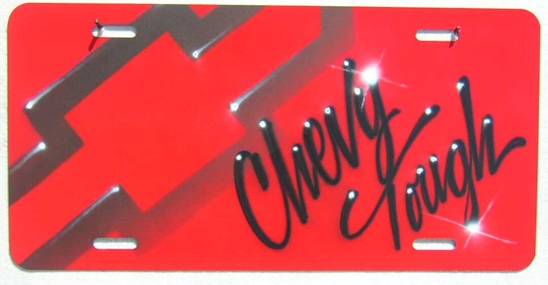 Chevy License Plate Custom Airbrushed Logo Front Vanity Plate - Etsy
