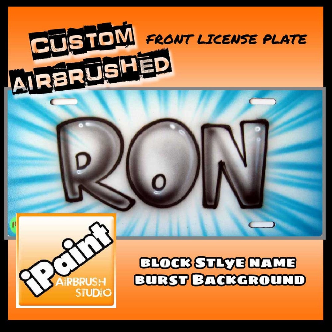 Custom Airbrushed Name License Plate: Color Burst Car Tag - Etsy
