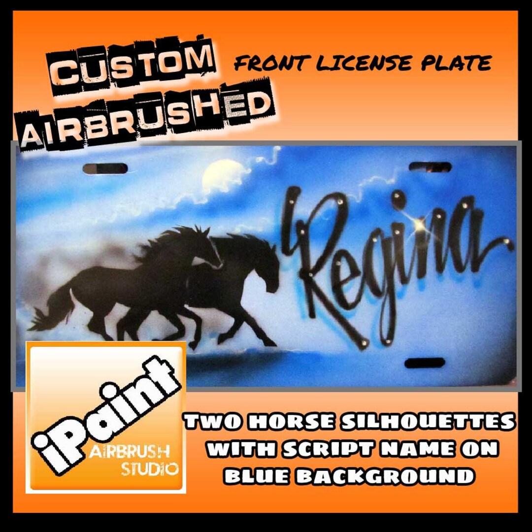 Custom Airbrushed Horse License Plate: Personalized Equestrian Car Tag ...