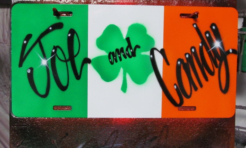 Custom Airbrushed Irish Flag License Plate | Personalized Ireland Gift ...