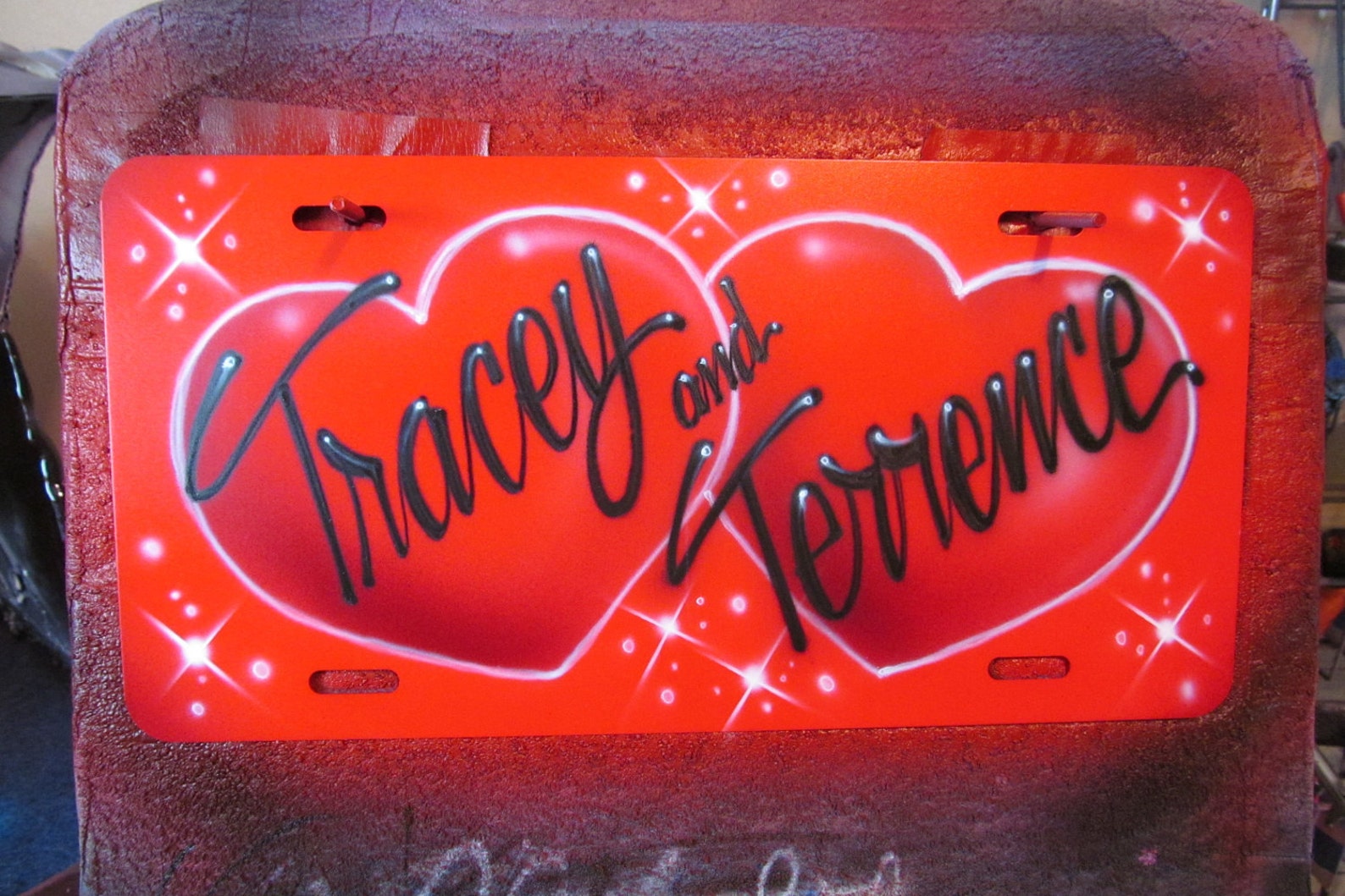 Custom Airbrushed Front License Plate Personalized Gift Green - Etsy