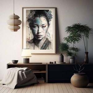 Printable Japanese Geisha Art Asian Home Decor Printable Art Download ...
