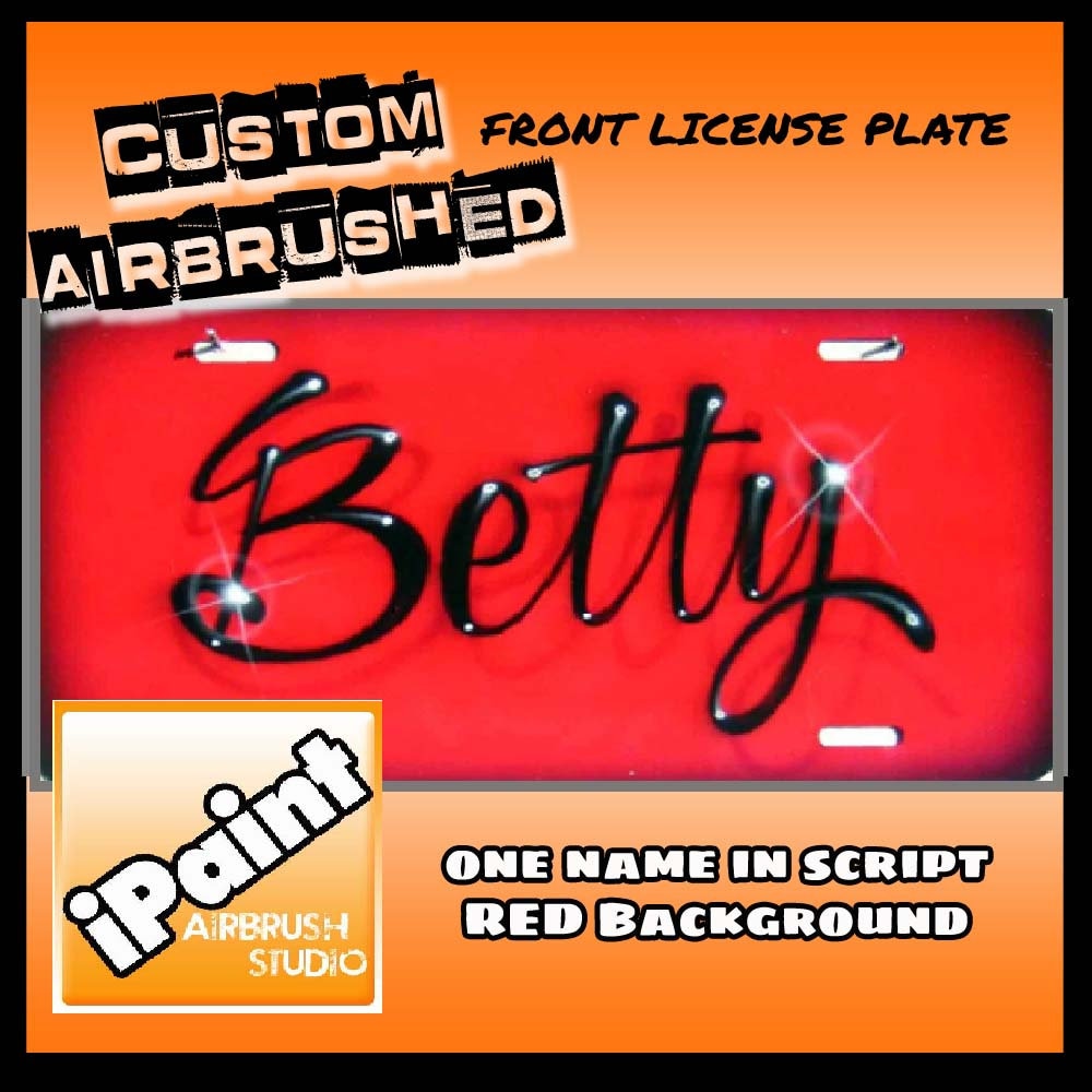 Custom Airbrush License Plate: Personalized Aluminum Car Tag - Etsy