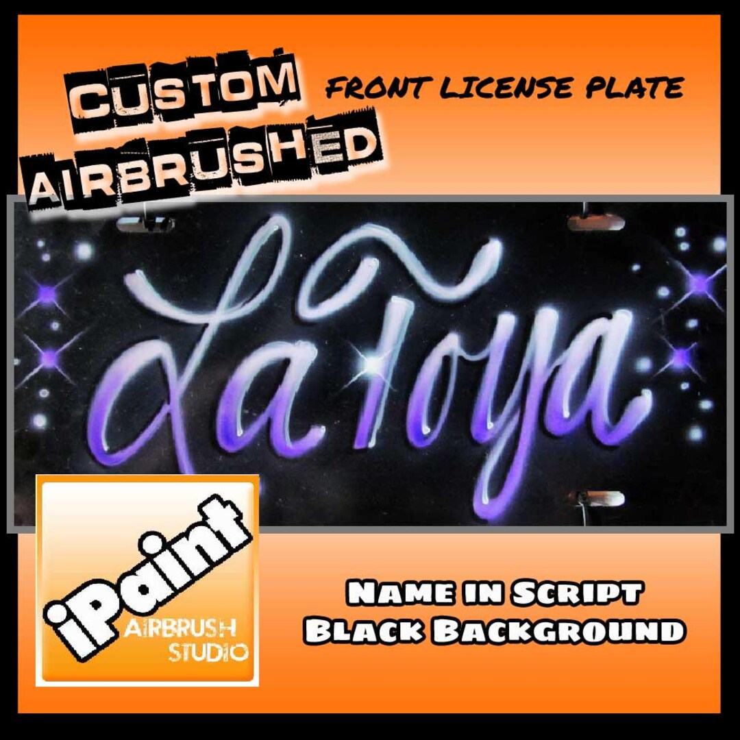 Custom Airbrushed Front License Plate: Personalized Vanity Plate - Etsy